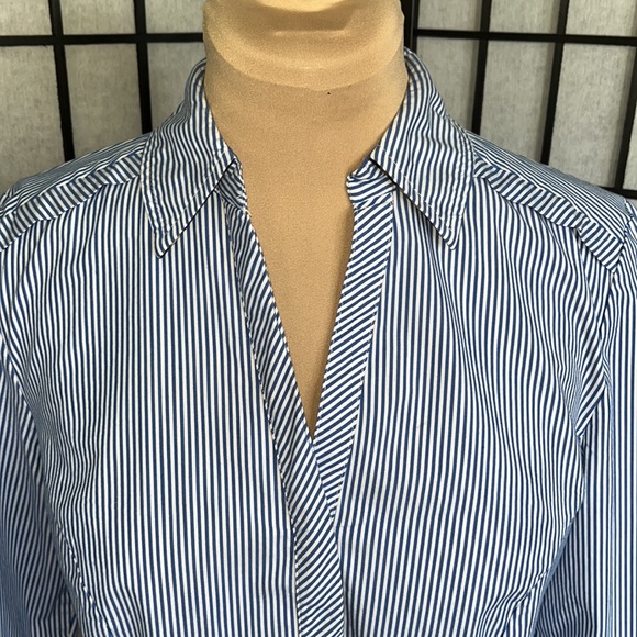Cathy Daniels | Tops | Cathy Blue White Striped Shirt M | Poshmark